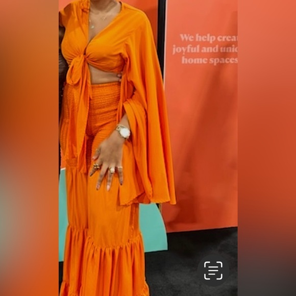 Fyne | Dresses | Orange Twopiece Set With Tiefront Top | Poshmark